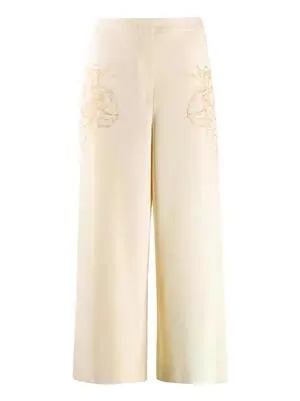 Moschino Embroidered Cropped Trousers - Neutrals