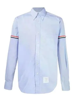 Thom Browne Striped-detail Long-sleeved Shirt - Blue