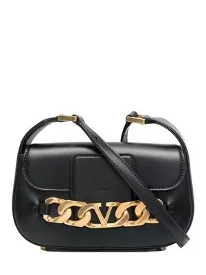 Valentino Garavani Vlogo Leather Crossbody Bag - Black