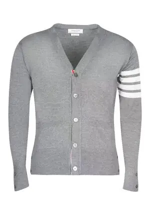 Thom Browne 4-bar Wool Cardigan - Grey