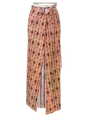 AMIR SLAMA Floral-print Wrap Dress - Red
