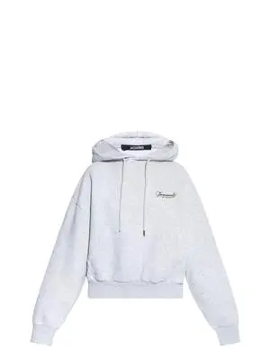 Jacquemus Logo-embroidered Hoodie - Grey