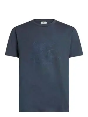 Etro Maxi-pegaso Embroidered T-shirt - Blue