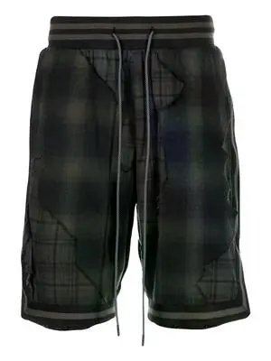 MOSTLY HEARD RARELY SEEN Plaid Drawstring Basketball Shorts - Black