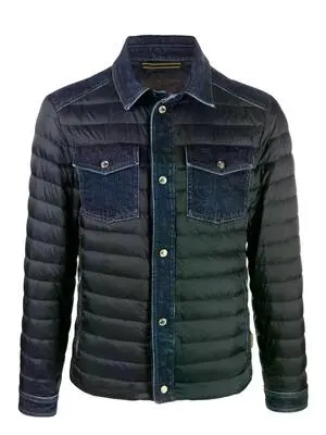 MOORER Padded Jacket With Denim Details - Blue