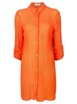 AMIR SLAMA Crinkle-finish Shirt Dress - Orange