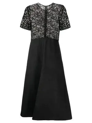 Goen.j Macramé-panel Midi Dress - Black
