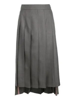 Thom Browne Below Knee Dropped Back Skirt In Super 120’s Twill - Grey