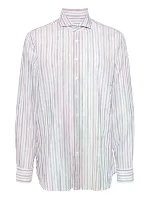 LARDINI Striped Button-up Shirt - Red