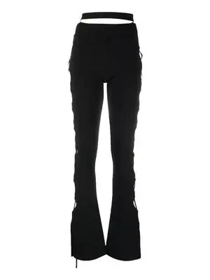 ANDREĀDAMO Cut-out Flared Trousers - Black