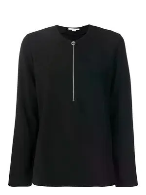 Stella McCartney Arlesa Top With Partial Zip Detail - Black