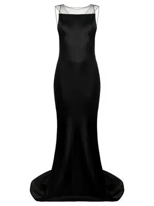 MAISON MARGIELA Satin Fishtail Gown - Black