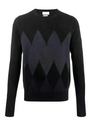 BALLANTYNE Argyle Cashmere Sweater Blue