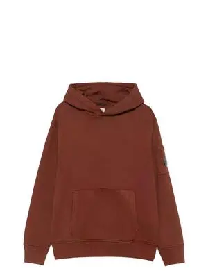 C.P. COMPANY Hooded Sweatshirt With Lens Detail - Brown
