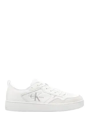 Calvin Klein Debossed-logo Leather Trainers - White