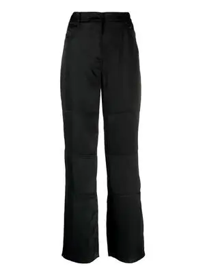 BLANCA VITA Straight-leg Satin Trousers - Black