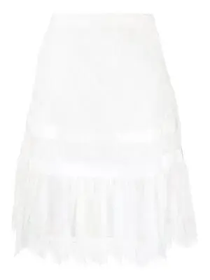 Shiatzy Chen Lace Knee-length Skirt - White