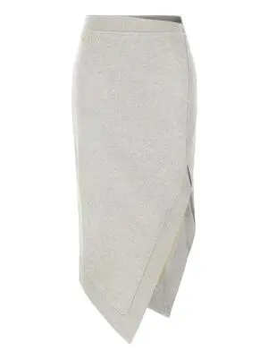 Attico Mélange-effect Midi Skirt - Grey