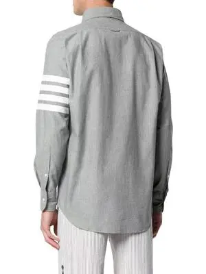 Thom Browne 4-bar Straight-fit Chambray Shirt - Grey