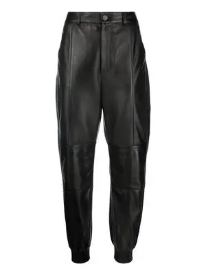 Karl Lagerfeld Tapered-leg Leather Trousers - Black