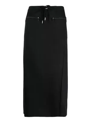 COURREGES Logo-patch Track Midi Skirt - Black