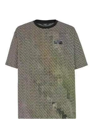 Balmain Monogram-jacquard T-shirt - Black