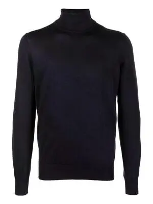Zegna Roll-neck Cashmere-silk Jumper - Blue