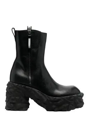 Premiata 110mm Zip-up Chunky Leather Boots - Black