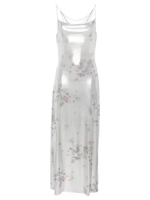 MARGHERITA MACCAPANI Ita Laminated Maxi Dress - Silver