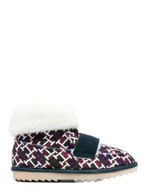 Tommy Hilfiger Monogram Fleece-trim Slippers - Red