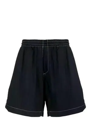 Sunnei Contrast-stitching Cotton Shorts - Black