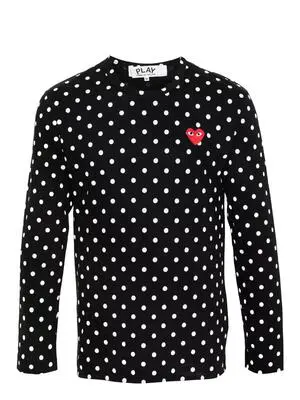 Play Comme Des Garcon Polka Dot Print T-shirt - Black