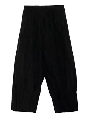 CHIAHUNG SU Striped Pleated Trousers - Black