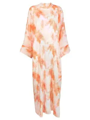BAMBAH Gardenia Printed Kaftan Dress - Orange