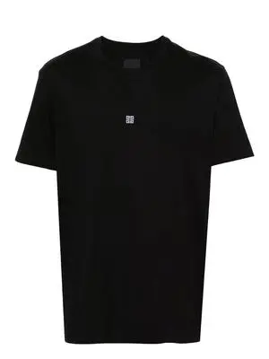Givenchy 4g-embroidered Cotton T-shirt Black