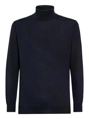Boggi Milano Merino-wool Roll-neck Sweater - Blue