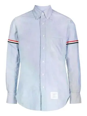 Thom Browne Rwb Stripe Cotton Shirt - Blue