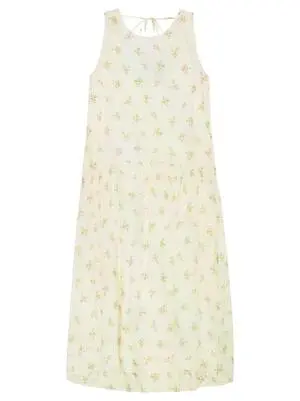 GANNI Floral-print Dress - Neutrals