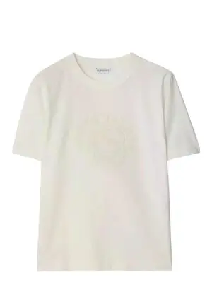 Burberry Logo-embroidered Cotton T-shirt - Neutrals