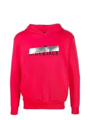 HIDE&JACK Taped-logo Cotton Hoodie - Red