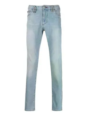 Philipp Plein Logo-plaque Slim-leg Jeans - Blue