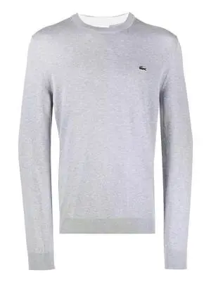 Lacoste Logo-patch Crew Neck Sweater - Grey