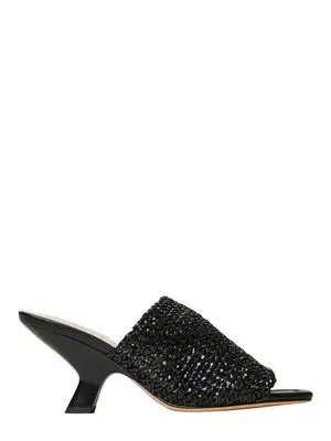 TWINSET Leather Mid-heel Sandals - Black