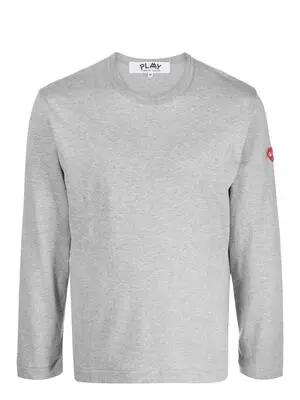 Play Comme Des Garcon X The Artist Invader Pixelated-appliqué T-shirt - Grey