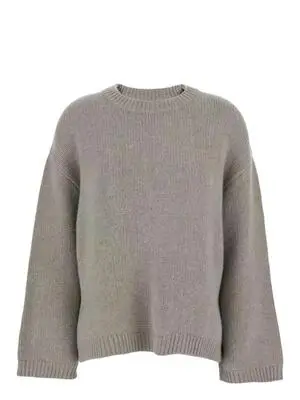 Soft Goat Cashmere Crew Neck Sweater - Grey