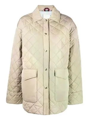 Tommy Hilfiger Quilted Button-up Coat - Neutrals