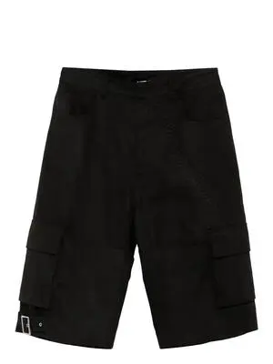 We11Done Embossed-detail Cargo Shorts - Black