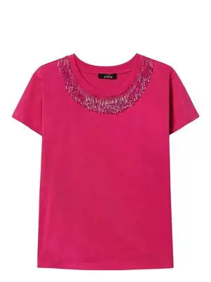 TWINSET Fringe-detailing T-shirt - Pink