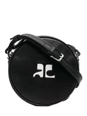 COURREGES Logo-embossed Rounded Crossbody Bag - Black