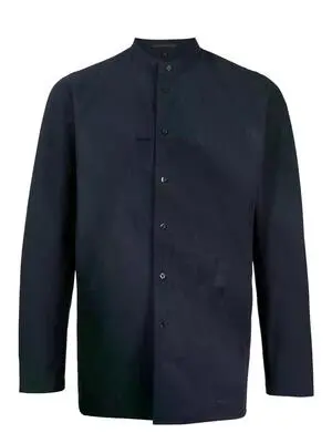 Shiatzy Chen Collarless Long-sleeved Shirt - Blue